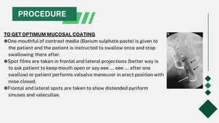 Barium Swallow procedure in radiology department | PDF