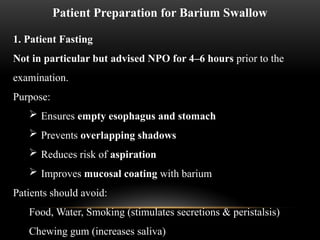 Barium swallow procedures and techniques | PPTX