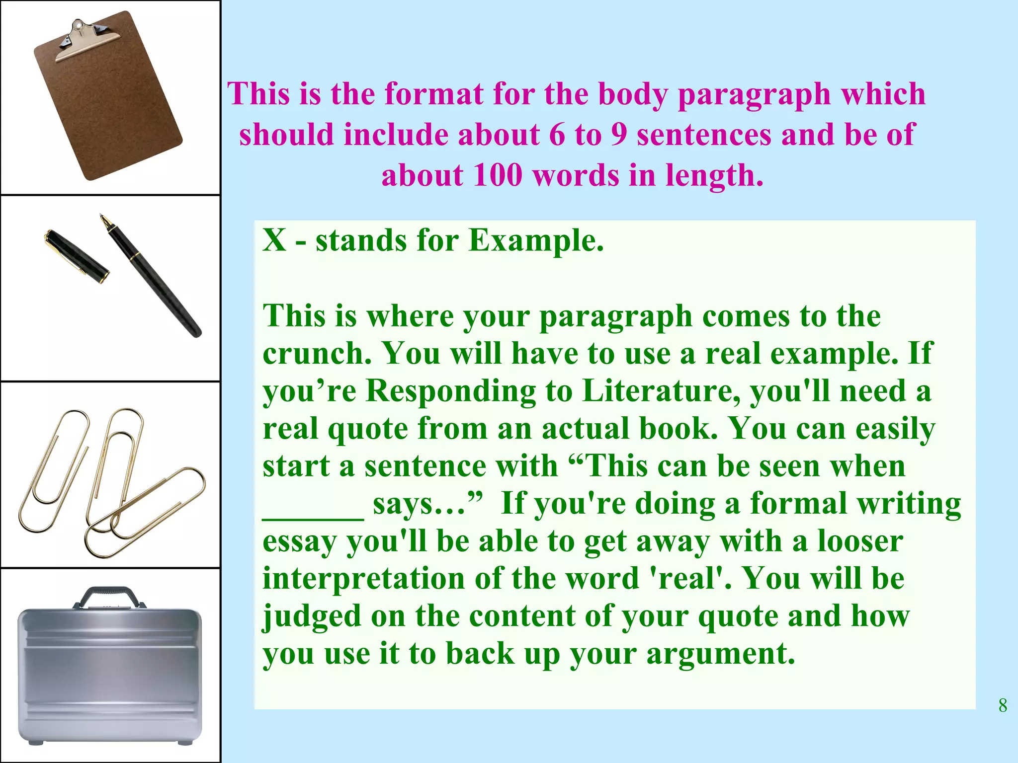 Barker. t.e.x.a.s.body paragraphs | PPT