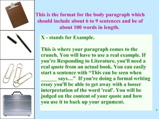 Barker. t.e.x.a.s.body paragraphs | PPT