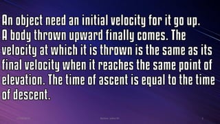 Motion of a Body Thrown Upward | PDF