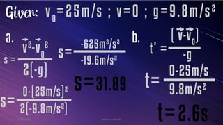 Motion of a Body Thrown Upward | PDF