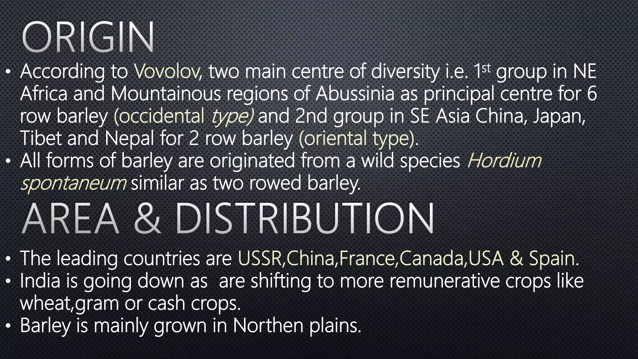 Barley Crop production | PPTX