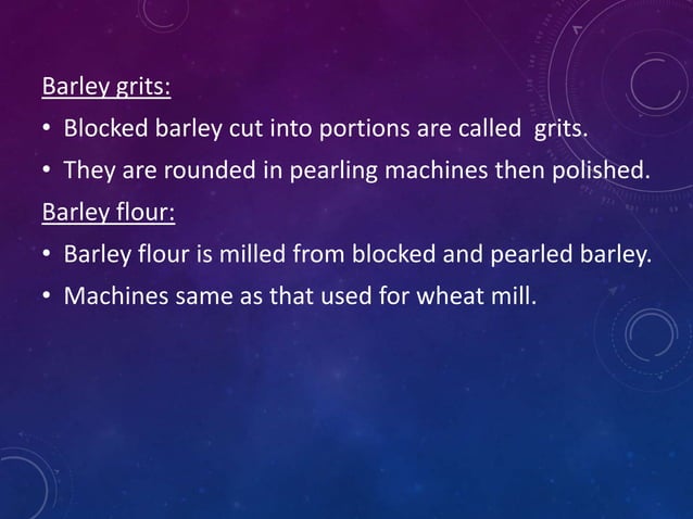 Barley processing | PPTX | Gardening | Home & Garden