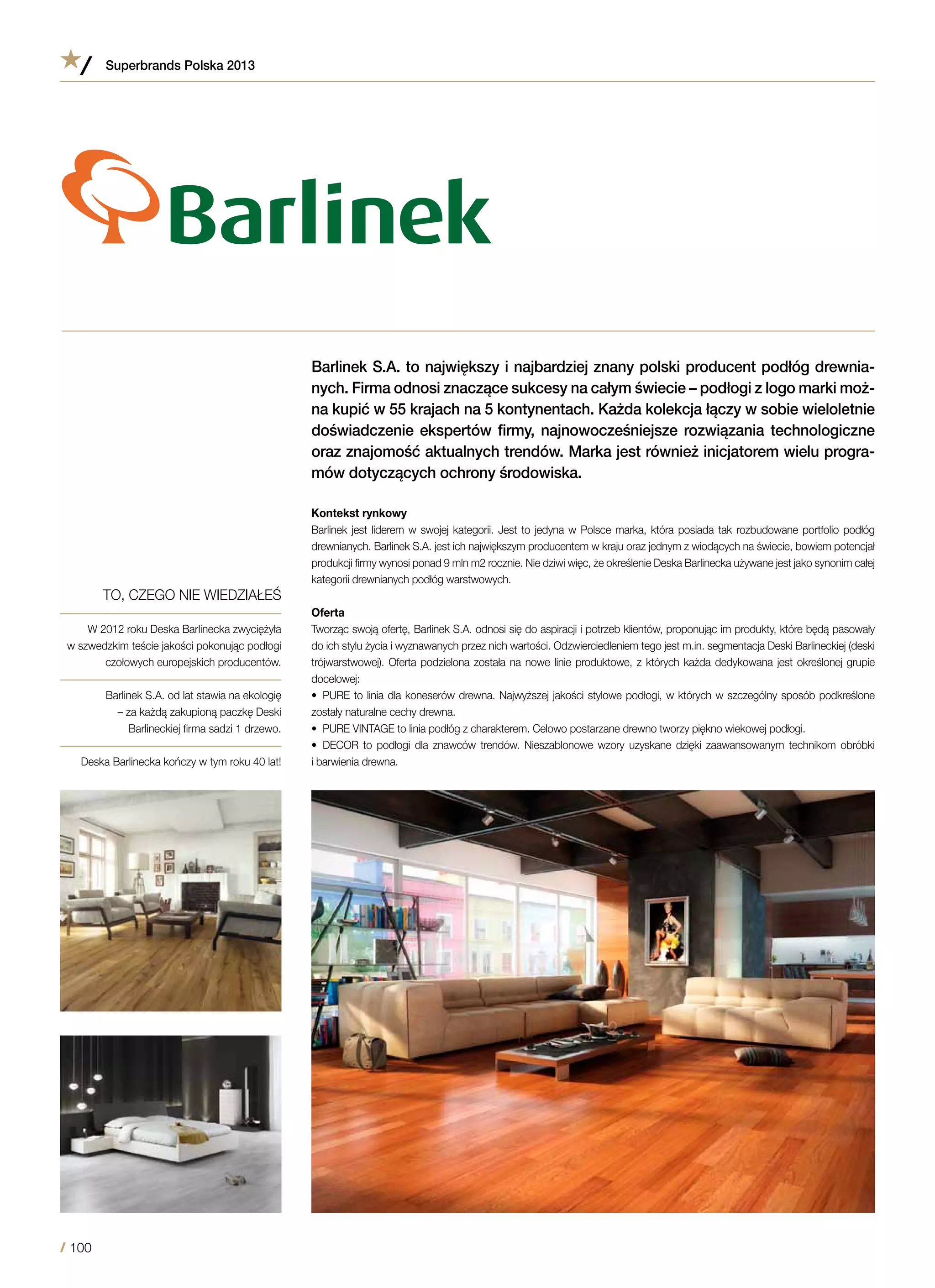 Case study marki Barlinek z Albumu Superbrands Polska 2013 | PDF