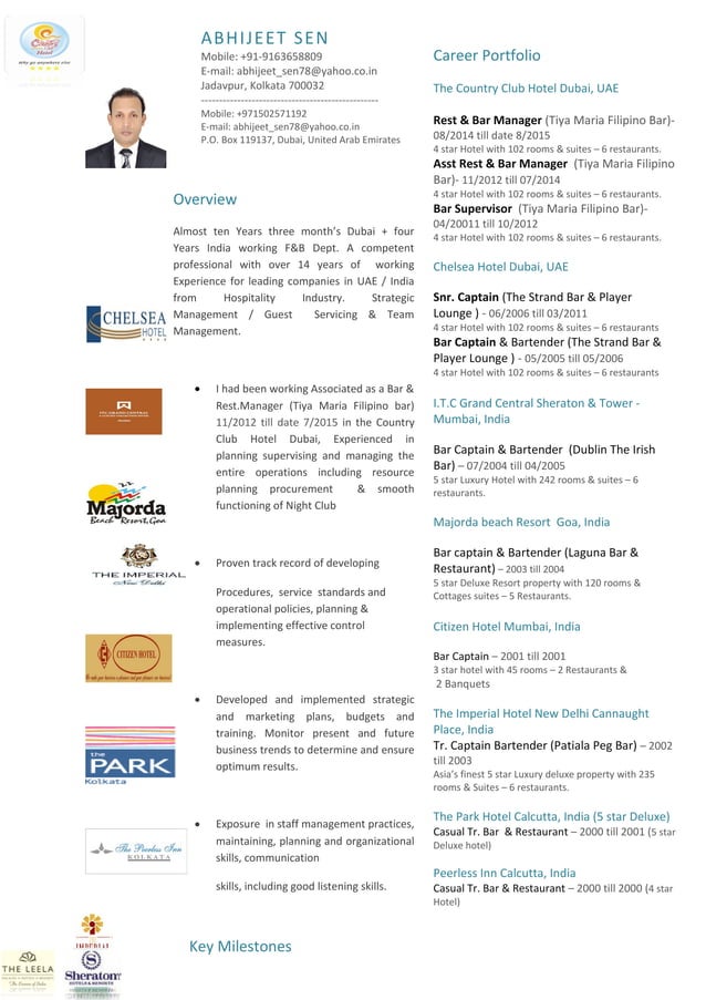 Bar & Rest Manager curriculum vitae | PDF