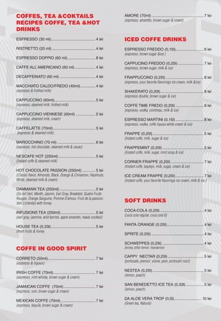 Bar menu Corner Bar | PDF | Alcoholic Beverages | Food & Drink