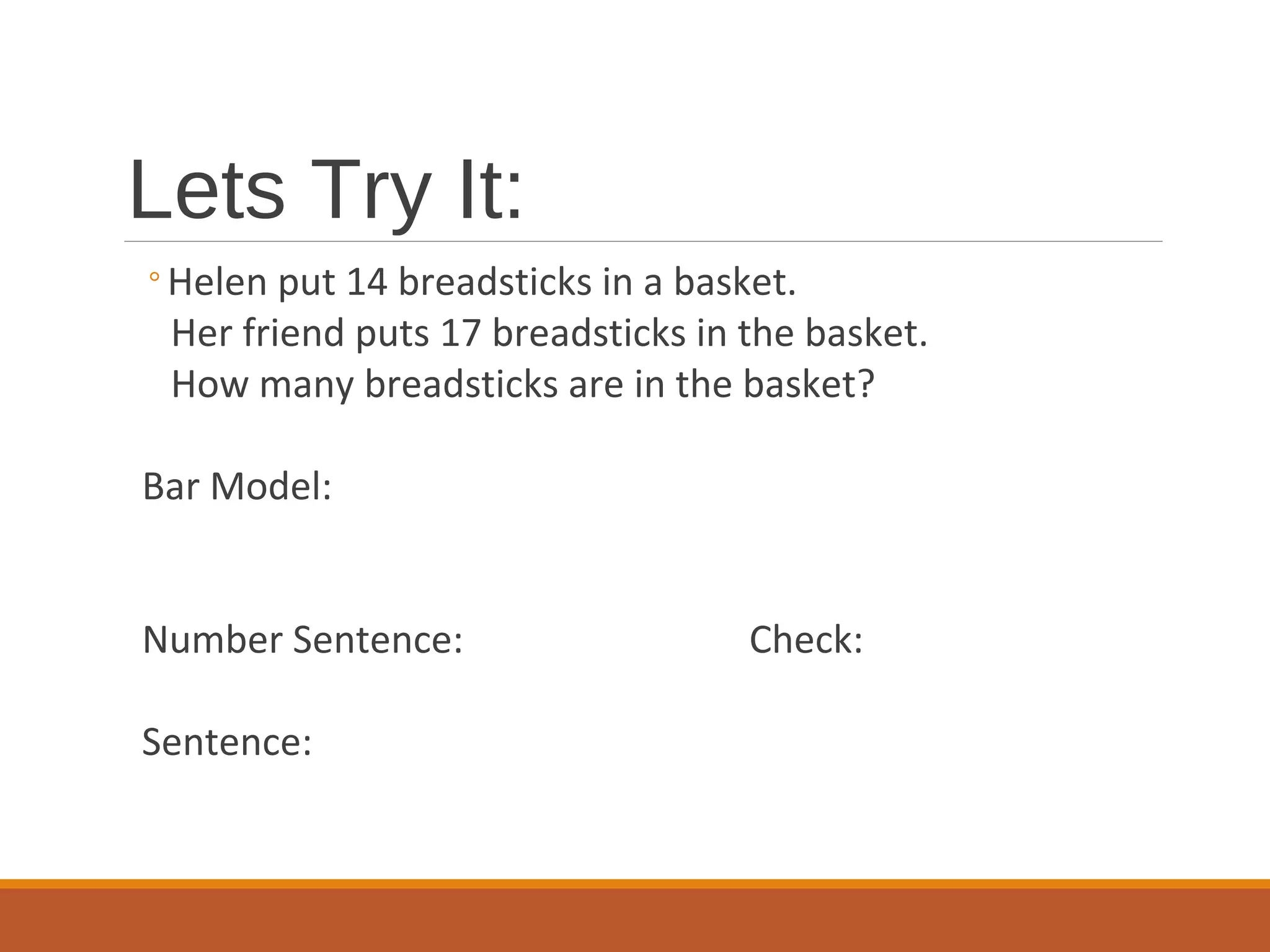 Bar modeling presentation for parents | PPT