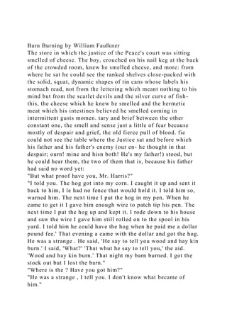 Barn Burning by William FaulknerThe store in which the justice o.docx