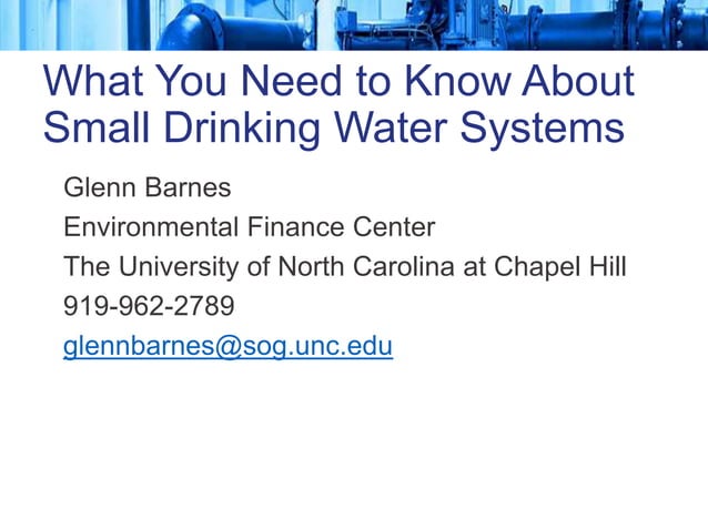 What You Need to Know about Small Drinking Water Systems: Barnes | PPTX | Water Services | Home ...