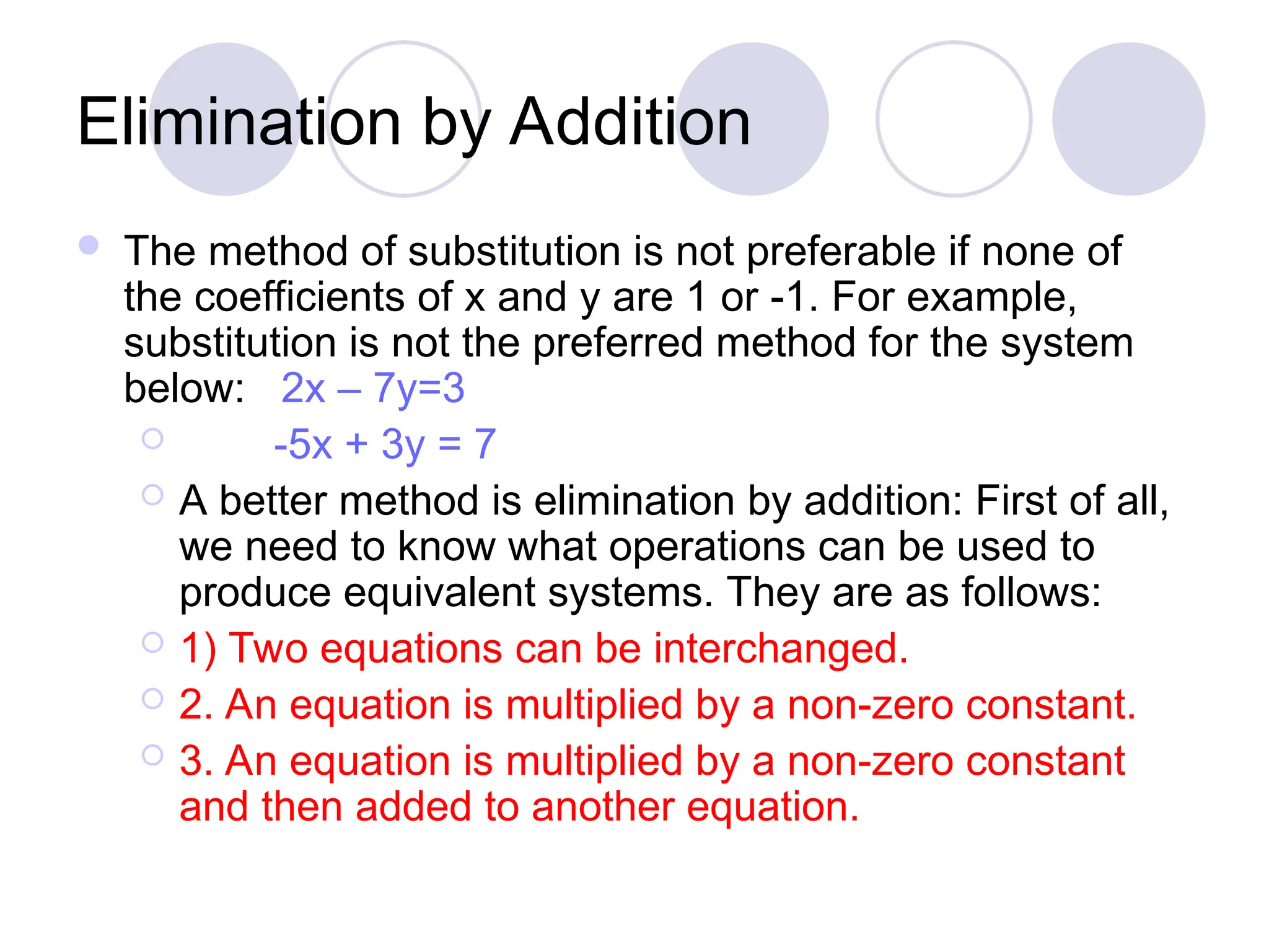 System of Linear Equations Solving in Trinomial | PPT