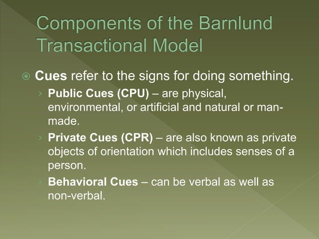 Barnlund Transactional Model | PPTX | Technology & Computing