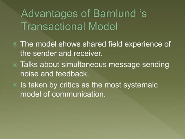 Barnlund Transactional Model | PPTX | Technology & Computing