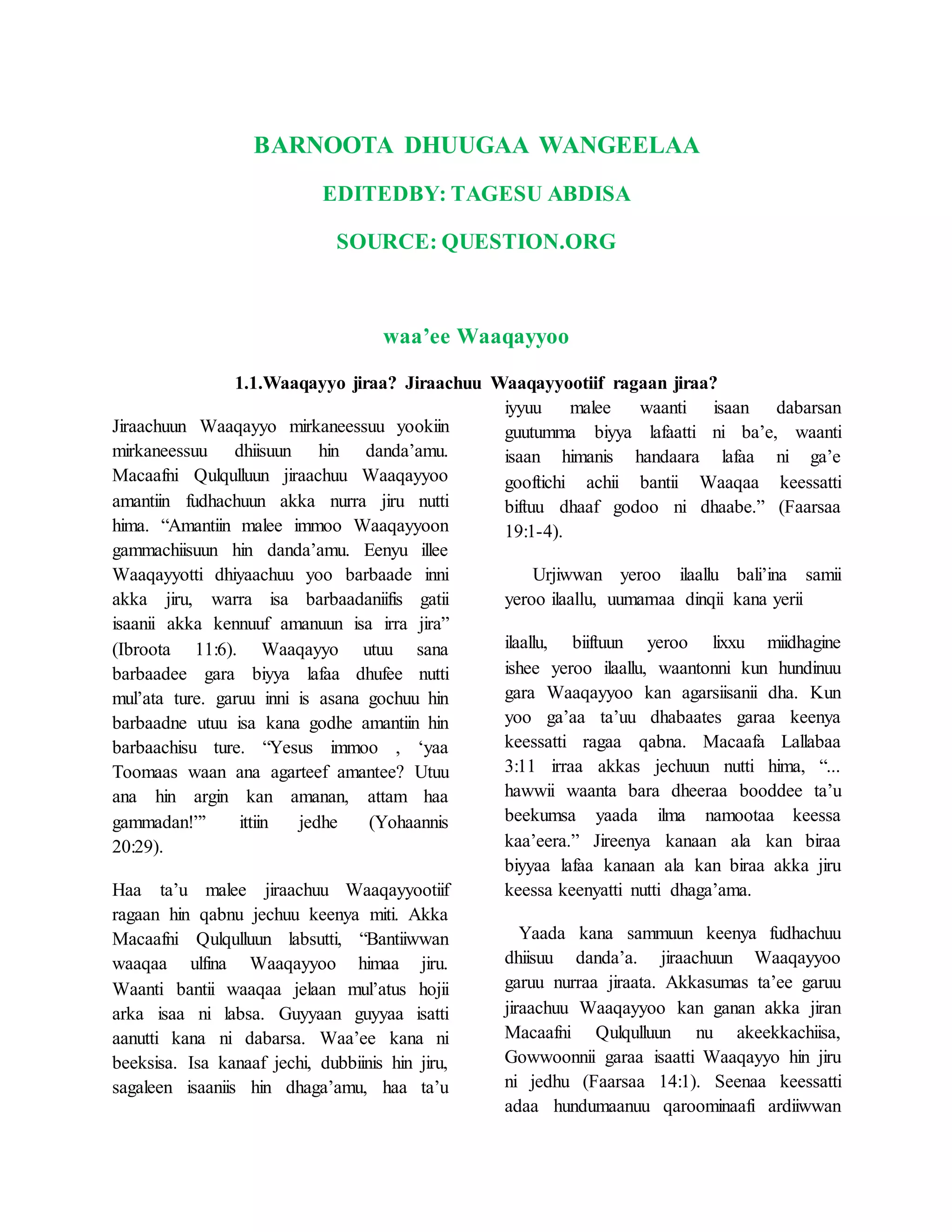 Barnoota dhuuga aeditedtwocolumn | PDF