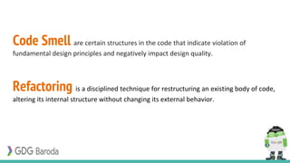 Baroda code smell and refactoring | PPTX