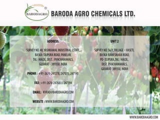 baroda agro chemicals, pesticides formulation business | PPT