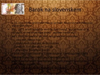Barok na Slovenskem | PPT