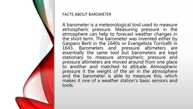 Barometer Instrumentation .pptx | Weather | Science