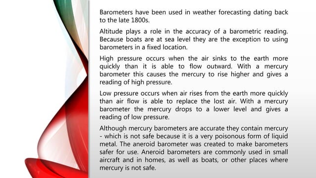 Barometer Instrumentation .pptx | Weather | Science