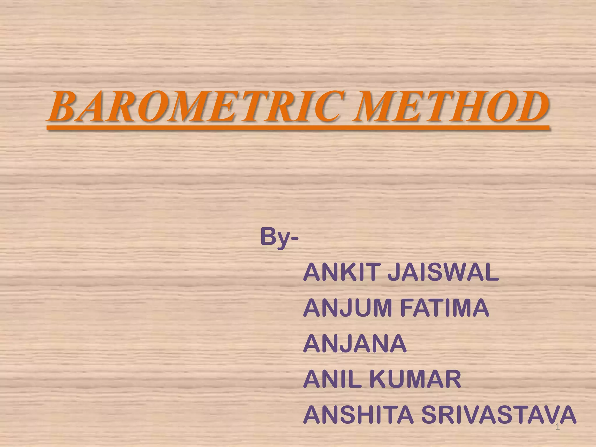 Barometric method1 | PPT
