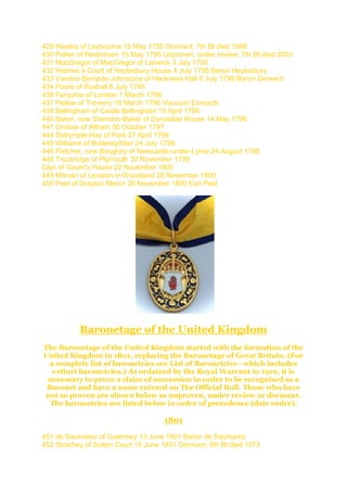 Baronetage of great britain | PDF