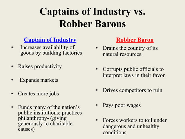 Robber Barons & Captains of Industry | PPTX | Business | Business and ...