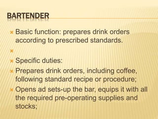 Bar operations, Instructor Emilyn Tantoo | PPTX