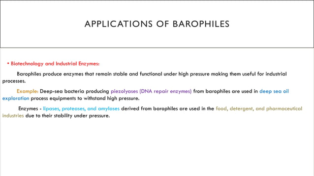 Barophiles or piezophile - (extremophile). pptx | PPTX | Biological ...