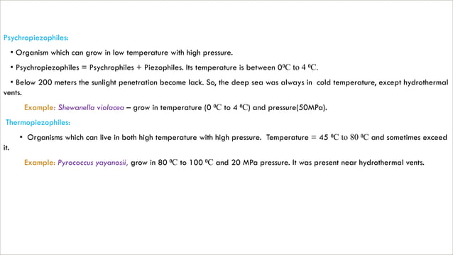 Barophiles or piezophile - (extremophile). pptx | PPTX | Biological ...