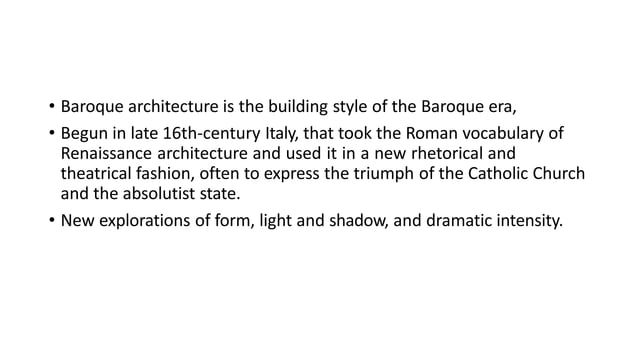 case study and litreature review on baroquearchitecture | PPT