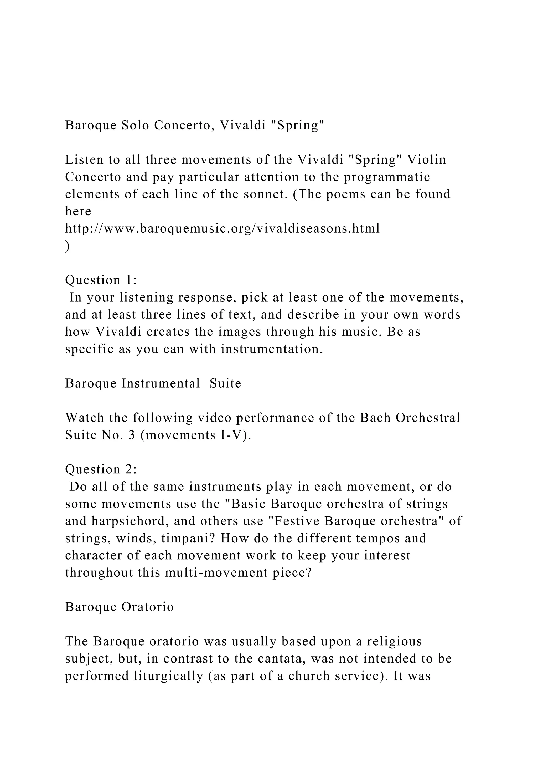 Baroque Solo Concerto, Vivaldi SpringListen to all three m.docx