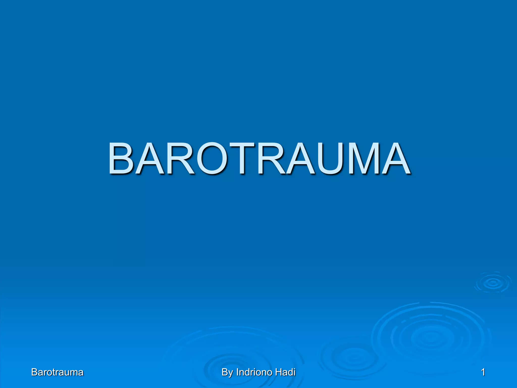 Barotrauma | PPTX