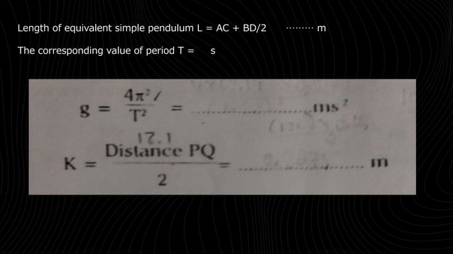 Bar Pendulum Experiment Ppt Pptx