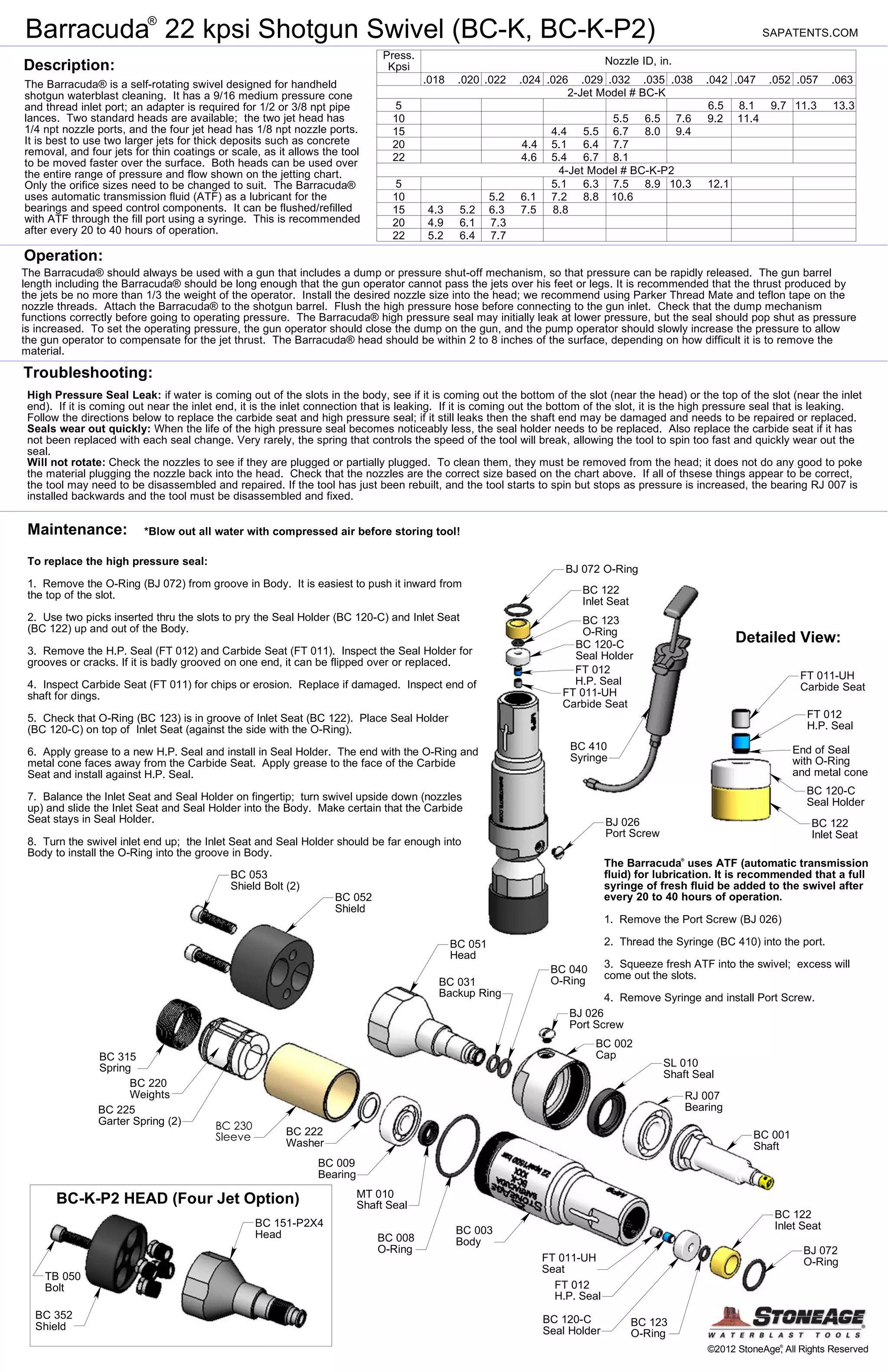 Barracuda 22k psi bc k | PDF