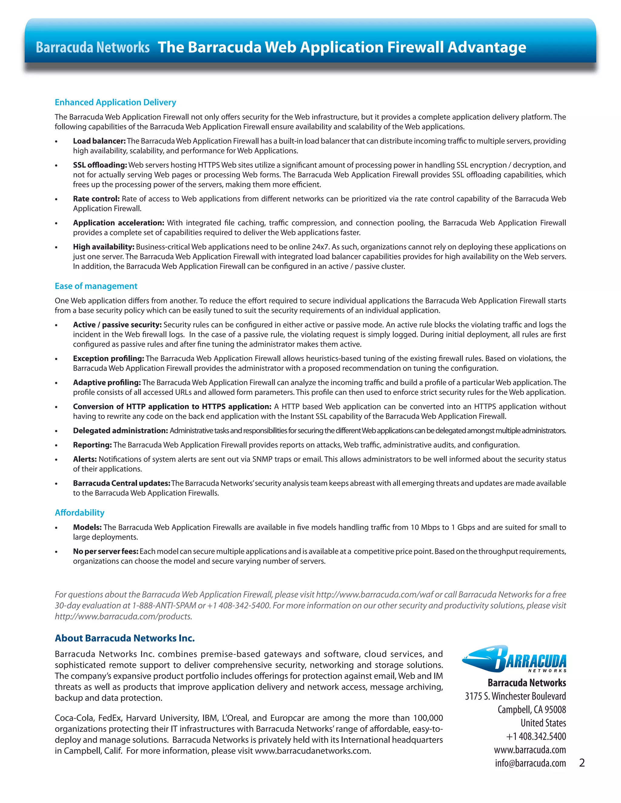 Barracuda web application_firewall_wp_advantage | PDF