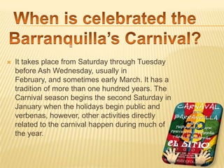 Barranquilla's carnival two | PPTX