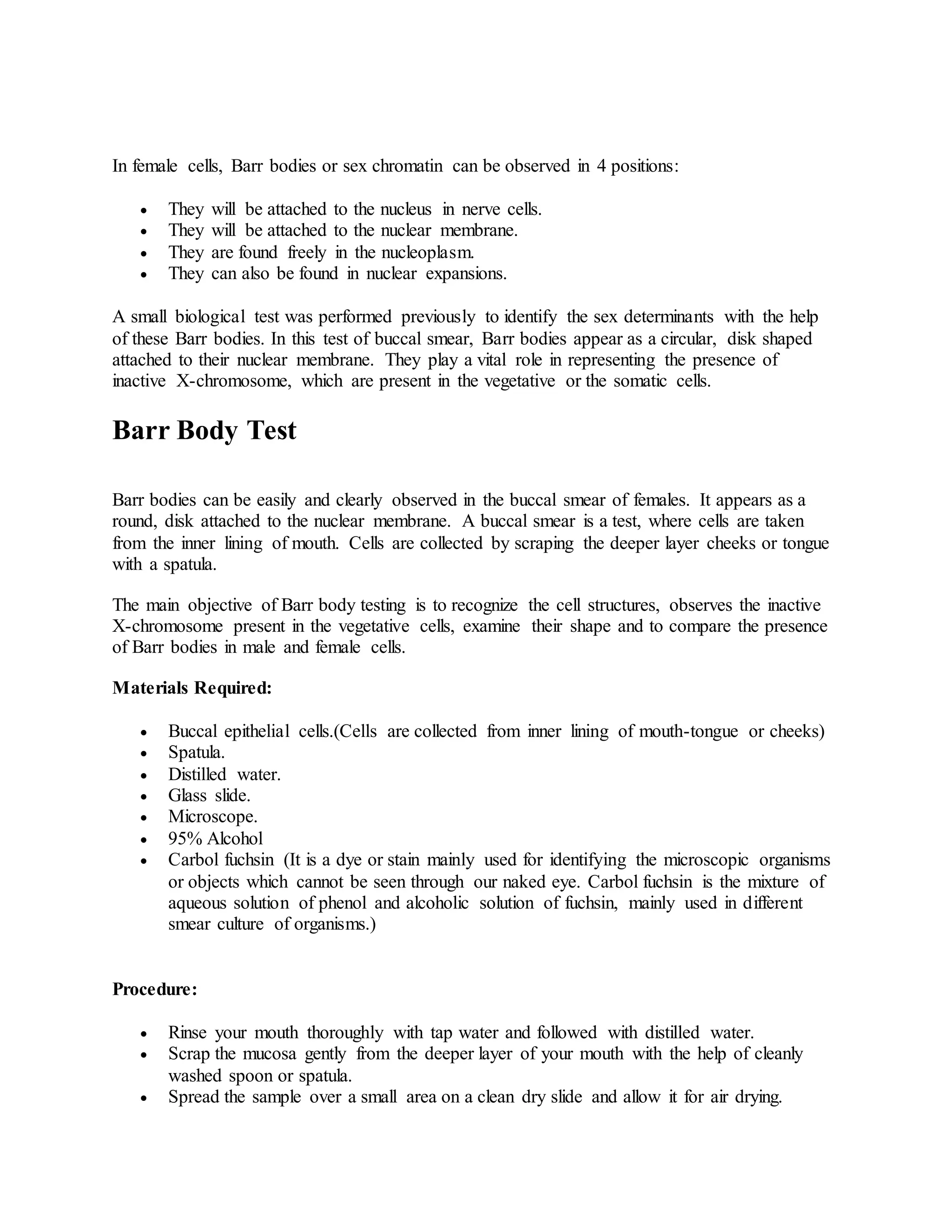 Barr body | DOCX