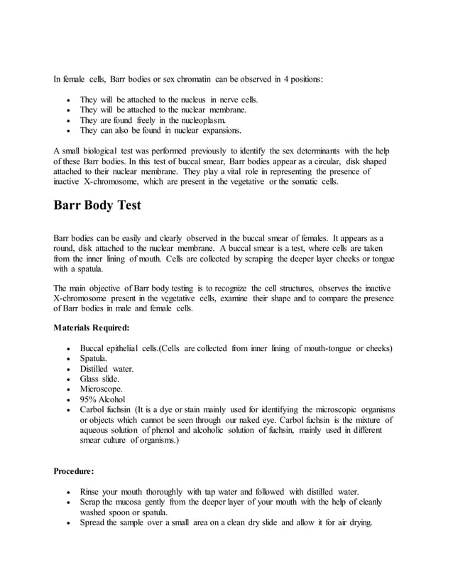 Barr body | DOCX
