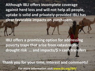 Favorable Impacts of Index-Based Livestock Insurance | PPT