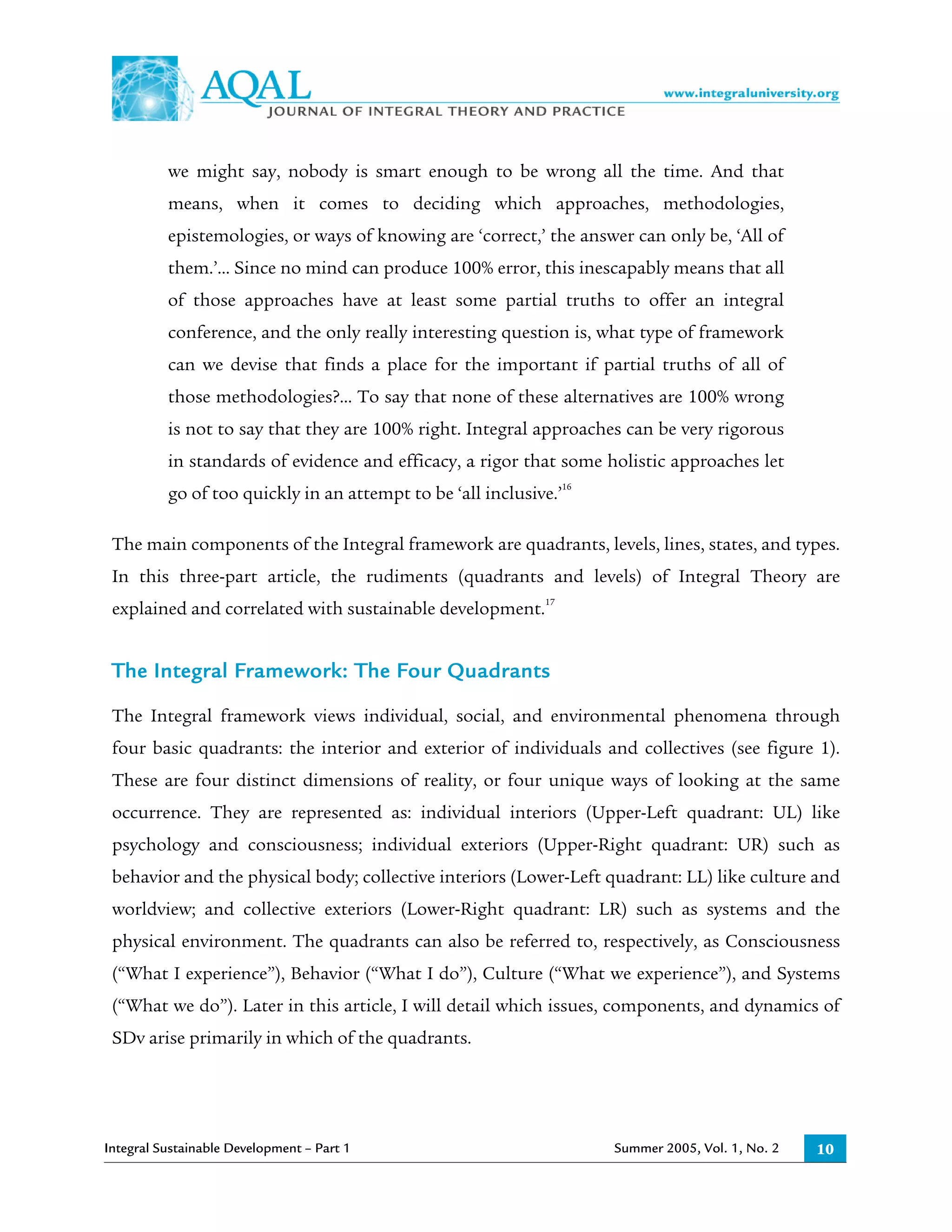 Barrett brown pt 1 integral sustainable development | PDF