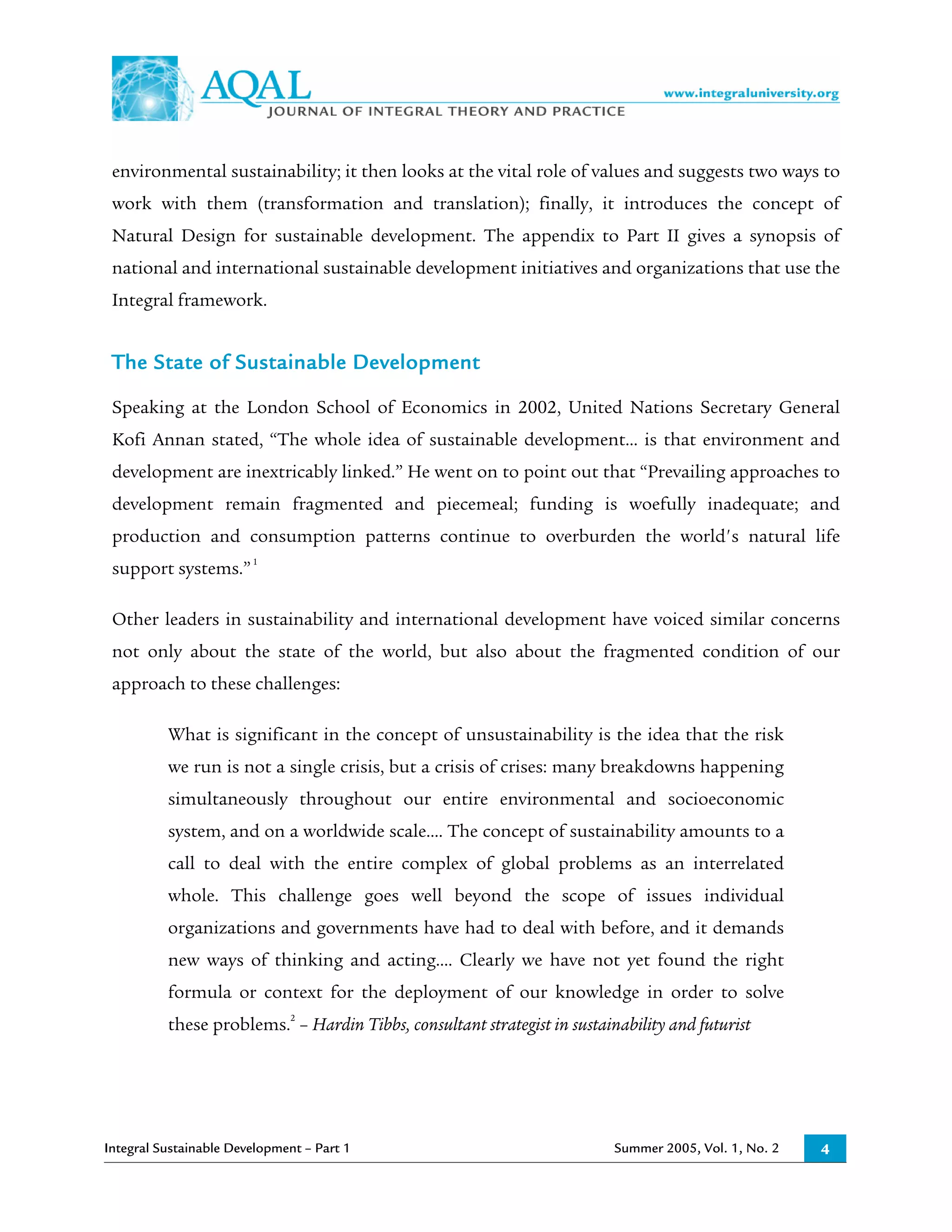 Barrett brown pt 1 integral sustainable development | PDF