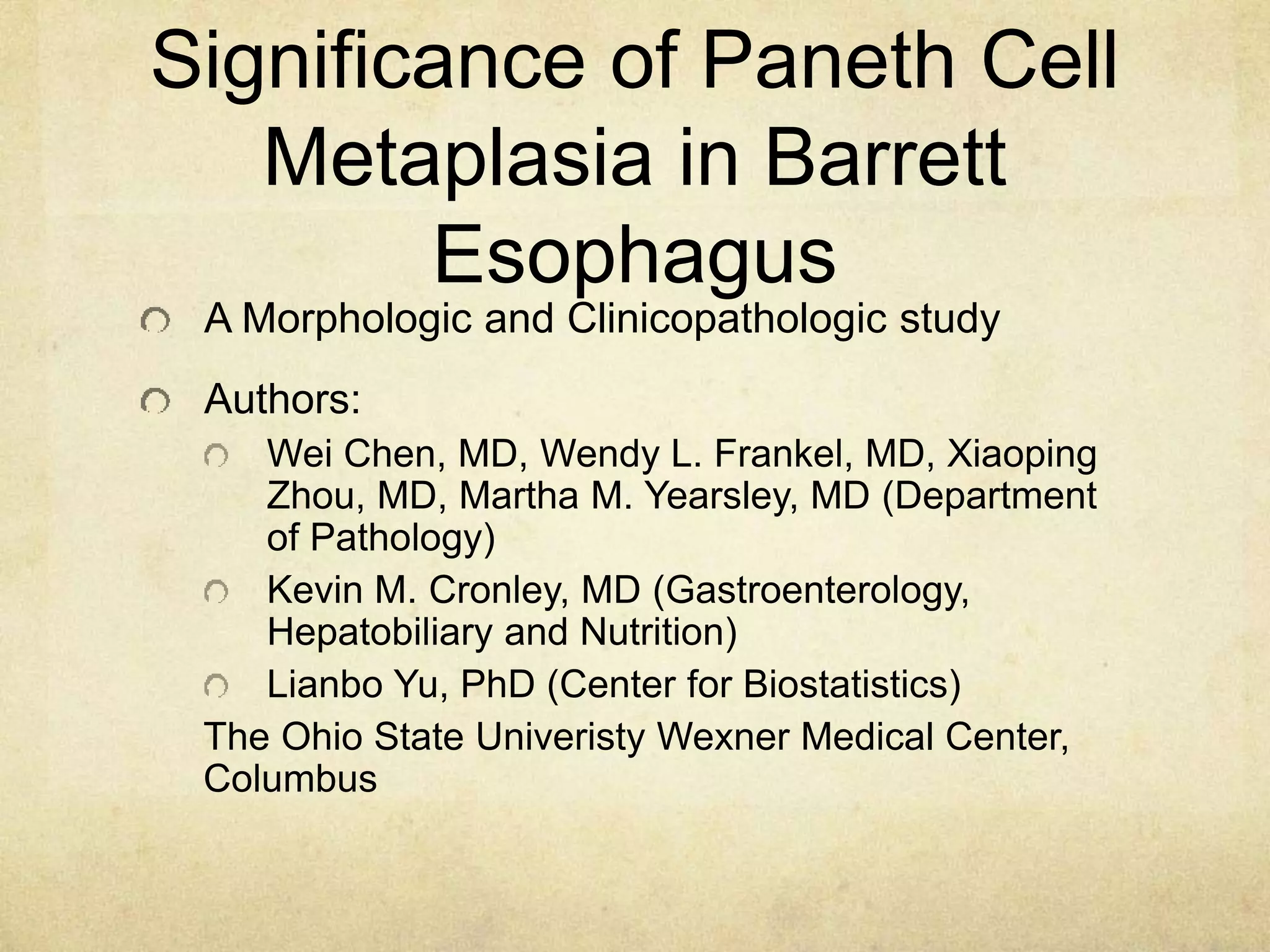 Barrett oesophagus journal club pathology | PPTX