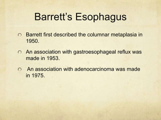 Barrett oesophagus journal club pathology | PPTX