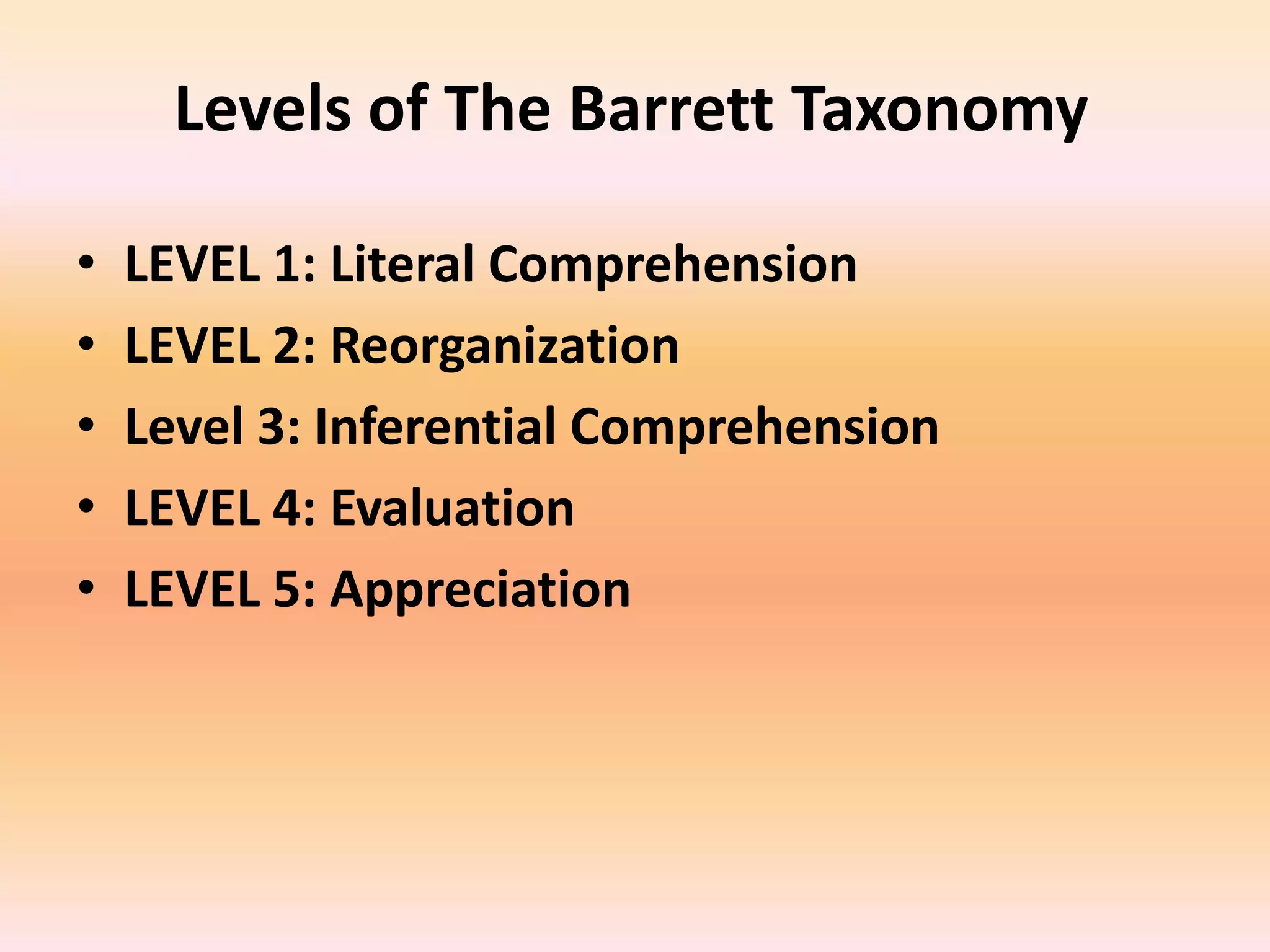 Barrett’s taxonomy | PPTX