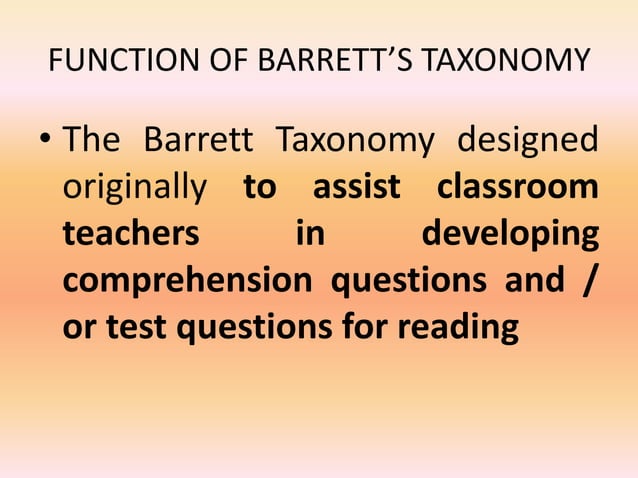 Barrett’s taxonomy | PPTX