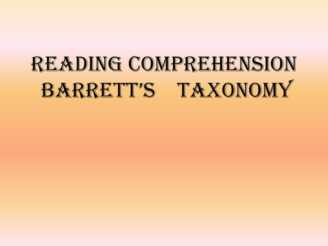 Barrett’s taxonomy | PPTX