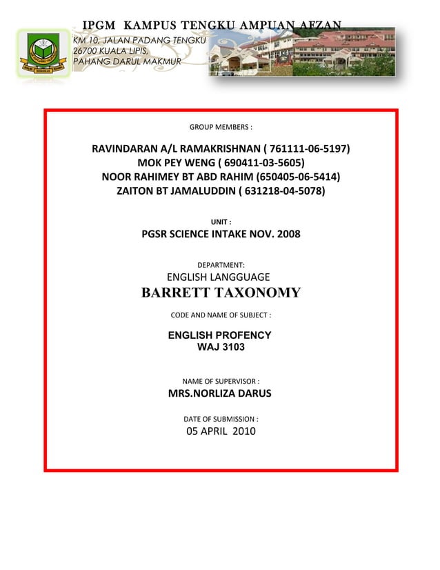 Barrett taxonomy | PDF