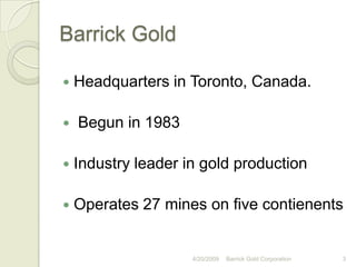 Barrick Gold | PPTX