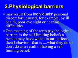 Psychological Barriers In Communication