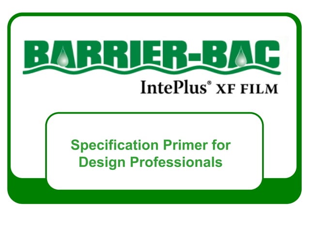 Barrier Bac Primer for Design Pros | PPT